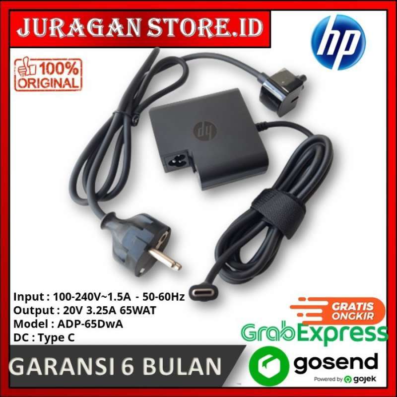 Jual Original Adaptor Charger Laptop HP USB Type-C 65W di Seller Tuskar ...