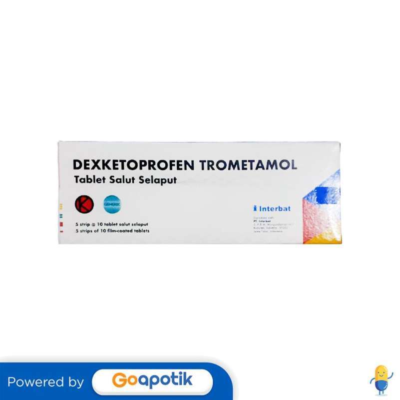 Jual DEXKETOPROFEN TROMETAMOL INTERBAT 25 MG BOX 50 TABLET di Seller ...