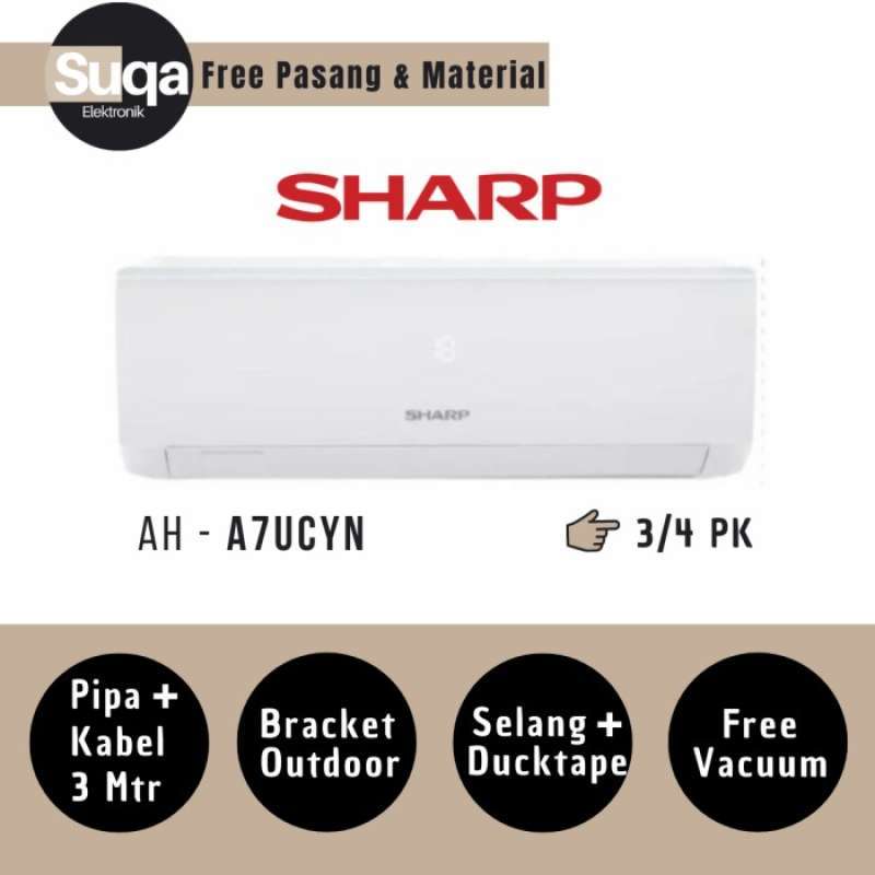 Promo AC SHARP AH-A7UCYN FREE PASANG & MATERIAL 3/4 PK Split Turbo Cool Diskon 23% di Seller ...