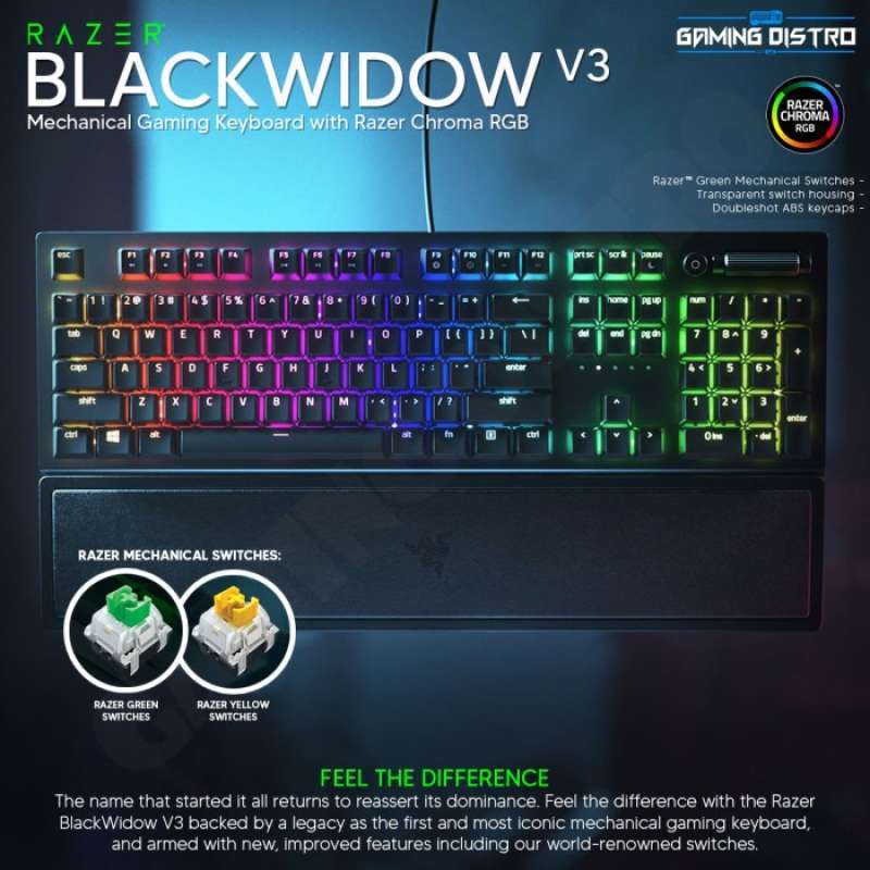Promo Razer Blackwidow V3 Chroma Fullsize Mechanical Keyboard Diskon 23 ...