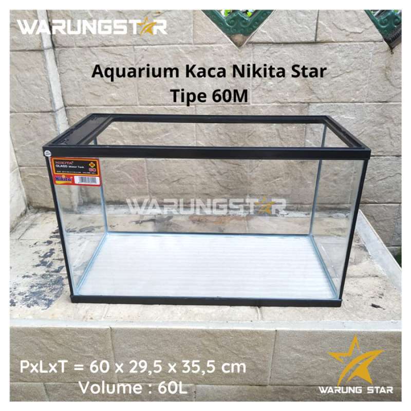 Promo AQUARIUM KACA NIKITA M 60 LITER (PENGIRIMAN KHUSUS GOJEK/GRAB) Diskon 23% di Seller Indahh ...