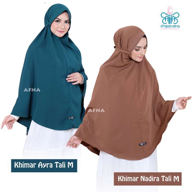 Promo Afna Khimar Ayra Nadira Tali Size M - Jilbab Hijab Kerudung Khimar Syari Instant Pet Antem ...