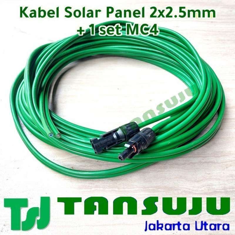 Promo 5 Meter Twin Kabel Panel Solar Cell 2x2.5mm + 1set Soket MC4 Connector Diskon 20% di ...