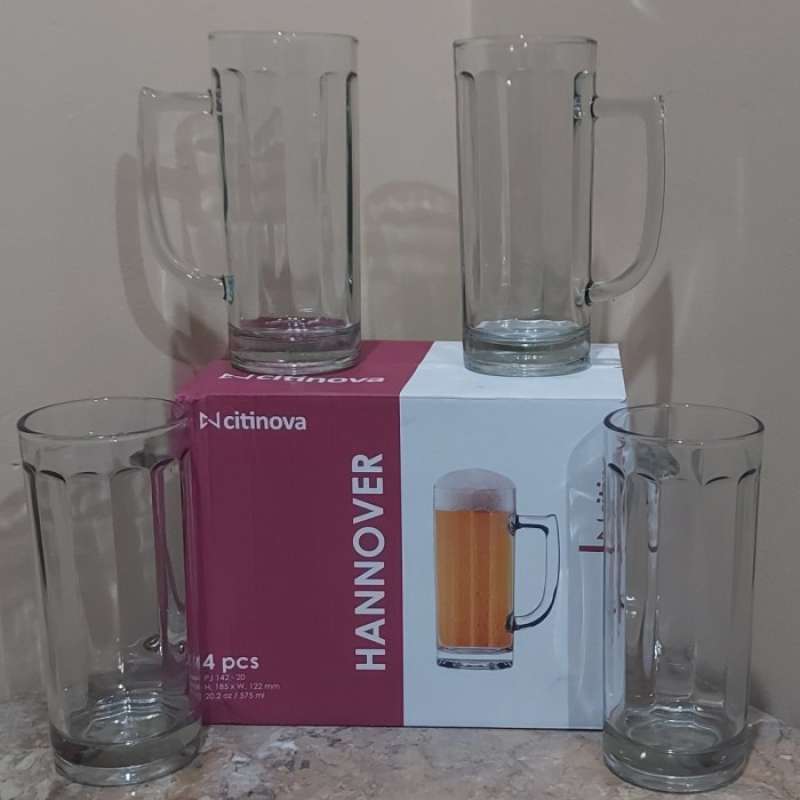 Jual Gelas Besar Kaca Hannover Set Isi 4 Pcs / Gelas Bir Jumbo Di ...