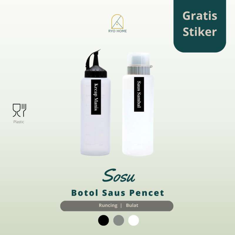 Jual Ryo Home - Sosu Botol Saus Kecap Mayonaise Minyak / Squeeze Bottle ...