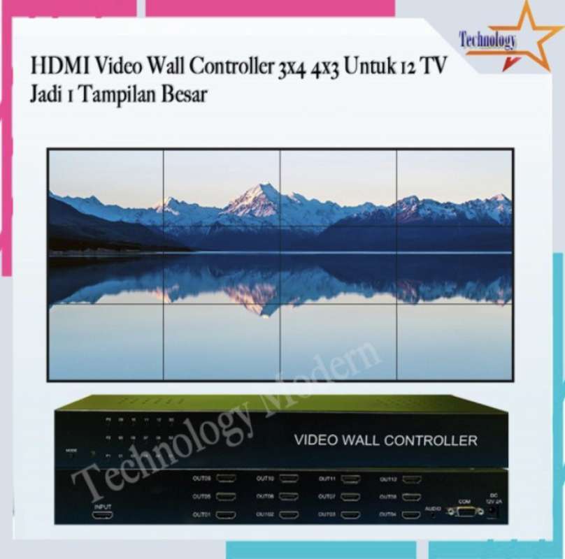 Promo Hdmi Video Wall Controller 4X3 3X4 Untuk 12 Tv Jadi 1 Gmbr Besar ...