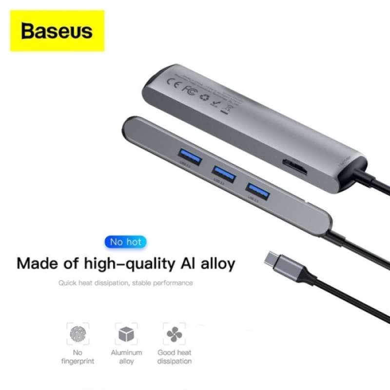 Promo Baseus Mechanical Usb Hub Adaptor Type-c To Usb 3.0,hdmi,card ...