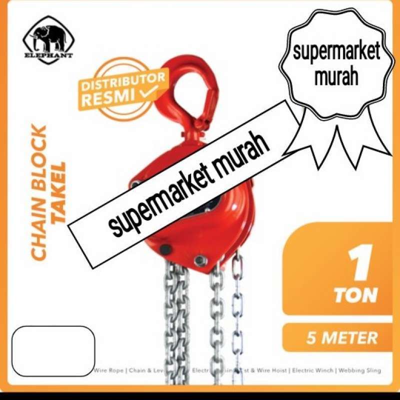 Promo Chain Block Takel 1 Ton x 5 Meter ELEPHANT Diskon 23% di Seller ...