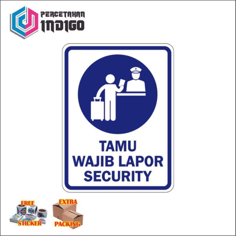 Jual plat alumunium rambu tamu wajib lapor security di Seller Prima ...