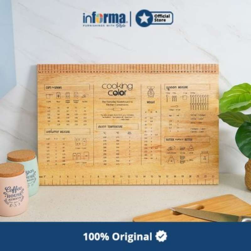 Promo Informa - Cooking Color Talenan Kayu Dengan Ruler Grid Pengukuran ...