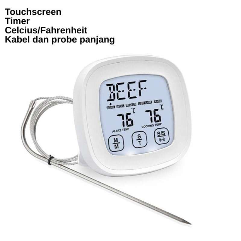 Promo Termometer Tusuk Stick Masak Daging Digital Meat Cooking ...