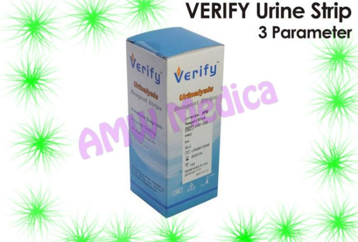 Promo strip urine verify 3 parameter stik urinalysis 3p strips urin ...