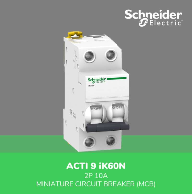 Promo Schneider Acti9 iK60N Mcb 10A - 2P - 6KA Kurva C - A9K27210 Diskon 23% di Seller Maslika ...
