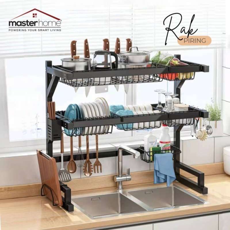 Promo Rak Dapur Stainless Hitam Rak Wastafel Rak Piring Dapur Kokoh 2 ...