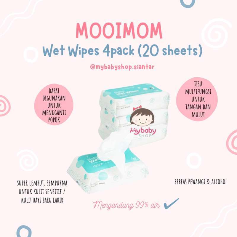Jual MOOIMOM Edi Pure water Wet Wipes / Tisu Basah Bayi 20 sheets ...
