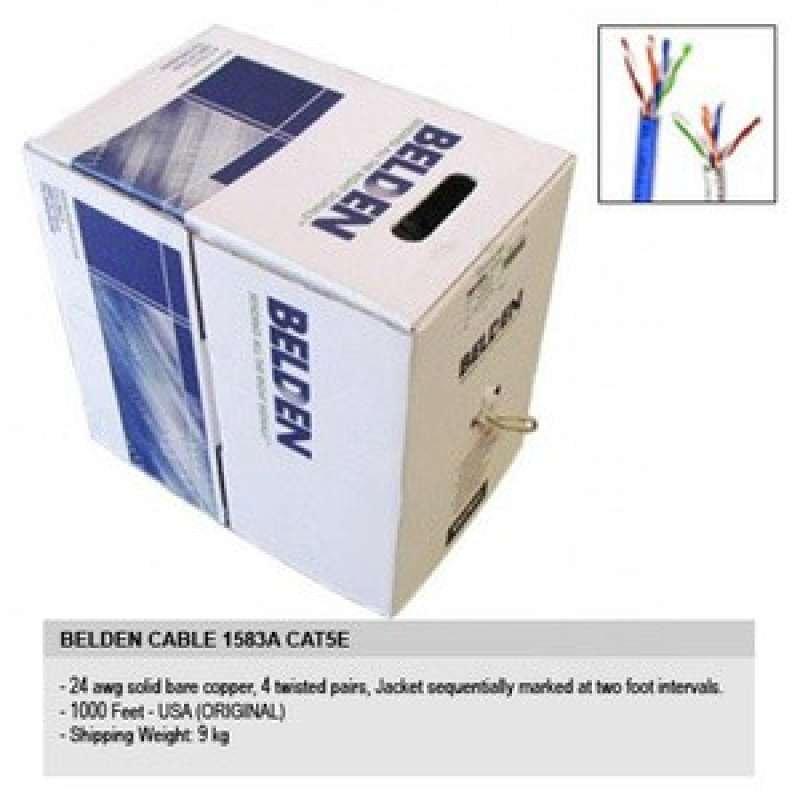 Promo Kabel Lan Belden Utp Cable Cat 5e Usa (1 Roll/305 Meter) Diskon ...