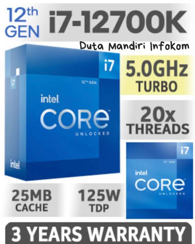 Promo Processor Intel Core I7 12700K Box Alder Lake -Socket Lga 1700 3.6Ghz Diskon 23% di Seller ...