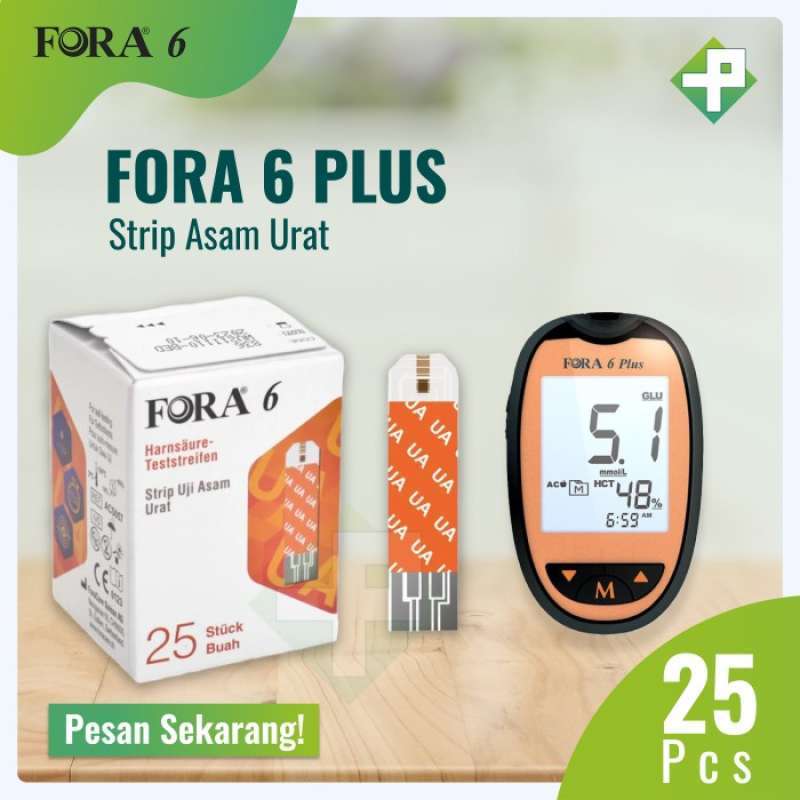 Jual Fora 6 Plus Strip Asam Urat / Urid Acid Test Strip / Isi 25's Di ...