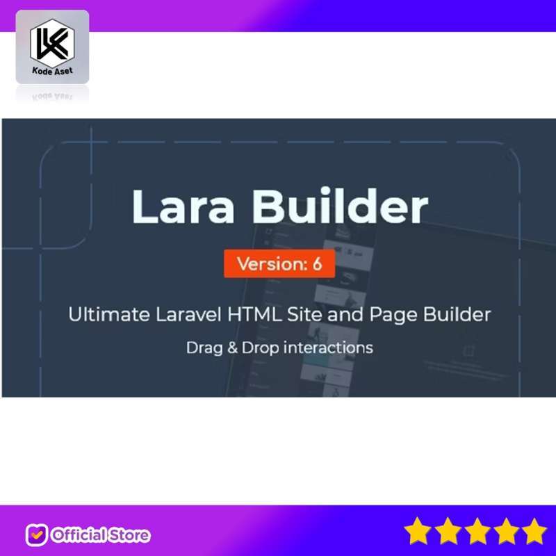 Promo SOURCE CODE APLIKASI LARABUILDER - LARAVEL DRAG&DROP SAAS HTML SITE BUILDER BY KODEASET ...