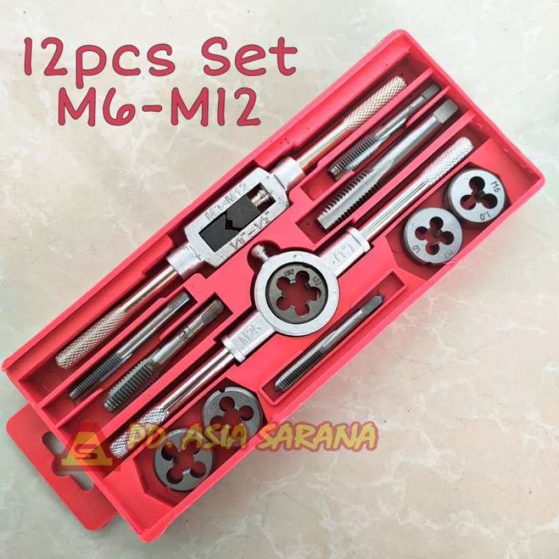 Promo Hand Tap Dies Senai Baut 12pcs Set / Alat Pembuat Drat Ulir ...