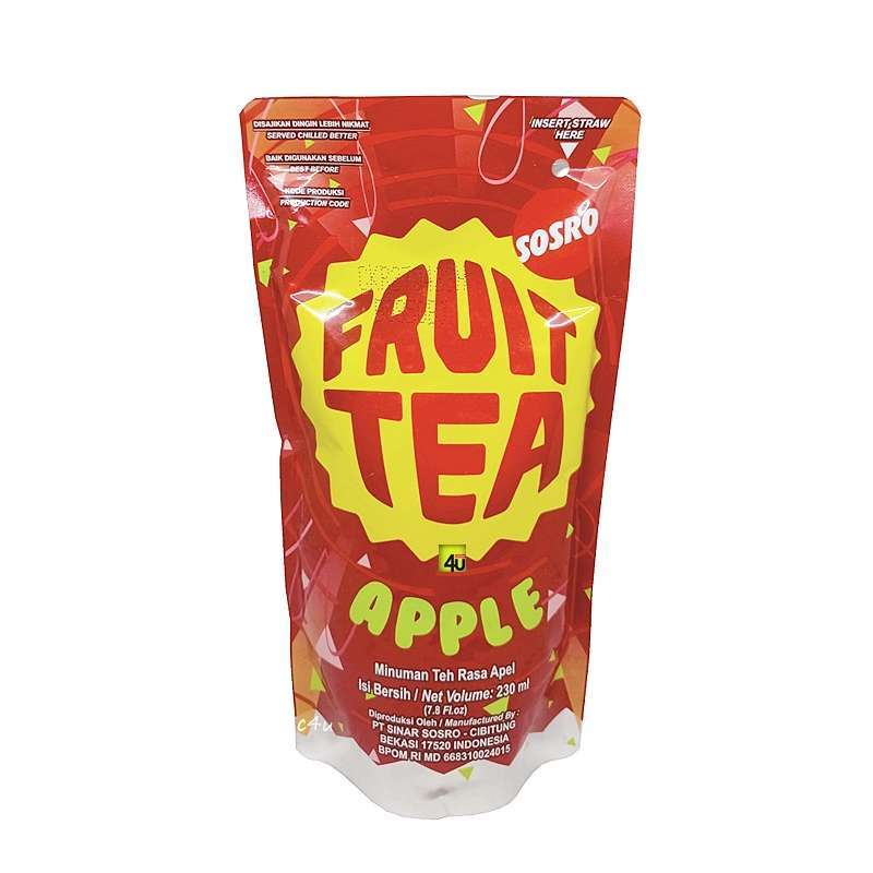 Promo Sosro FRUIT TEA - Minuman Teh Rasa Buah - 200ml POUCH PLASTIK - APPLE Diskon 21% di Seller ...