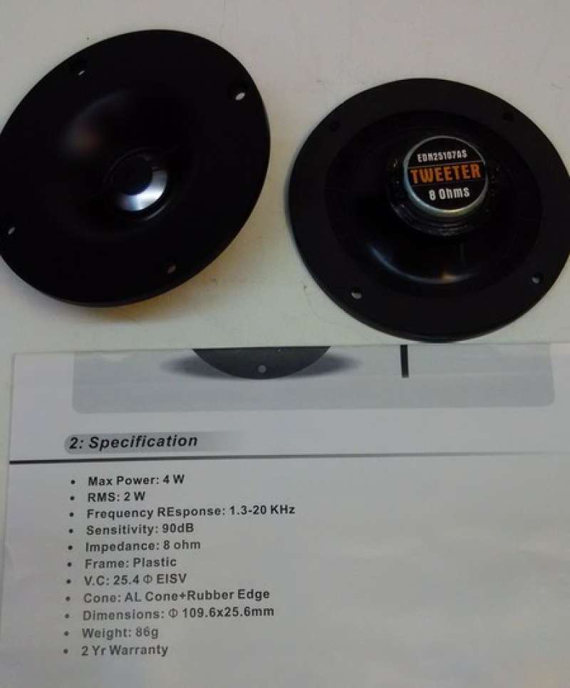 Jual Tweeter Magnet Neodymium Dome 4 Inch Car Or Home Audio Plus Stand ...