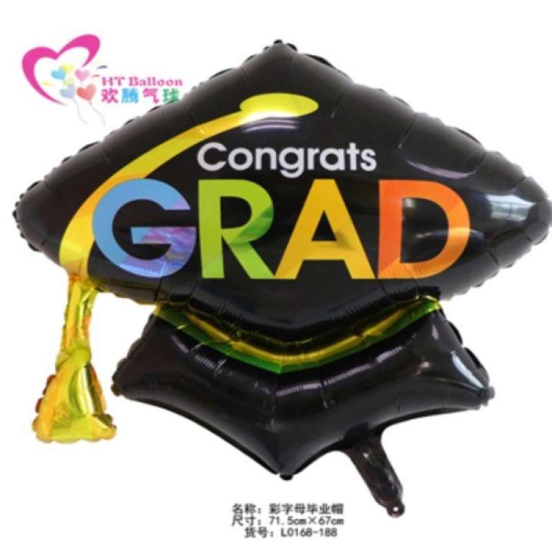 Jual Graduation Hat Colorful Foil Balloon / Balon Foil Topi Wisuda Di ...