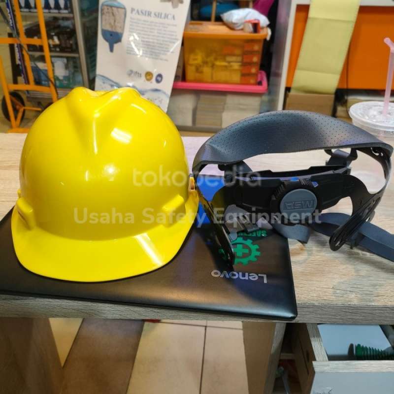 Promo Helm Safety Msa V-gard Fastrack Warna Kuning Diskon 23% Di Seller ...
