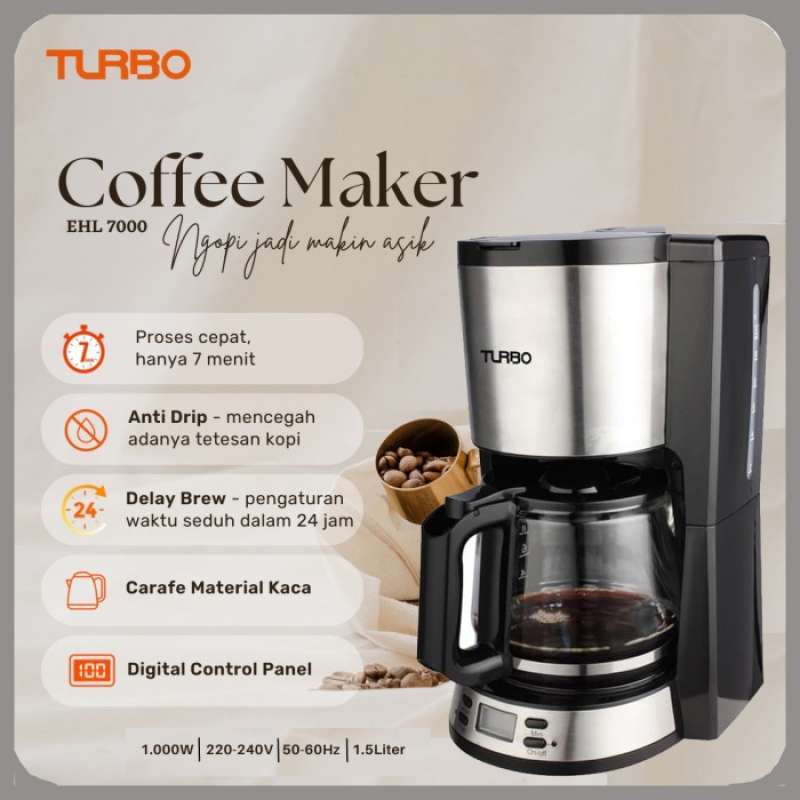 Promo Turbo Drip Coffee Maker 1.5l Ehl-7000 Diskon 23% Di Seller Toko ...