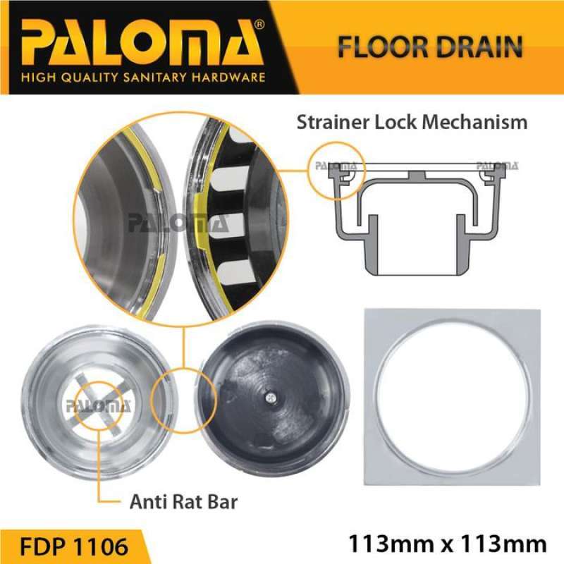 Jual Floor Drain Paloma Fdp 1106 Lubang Saringan Air Lantai Mandi Avur ...