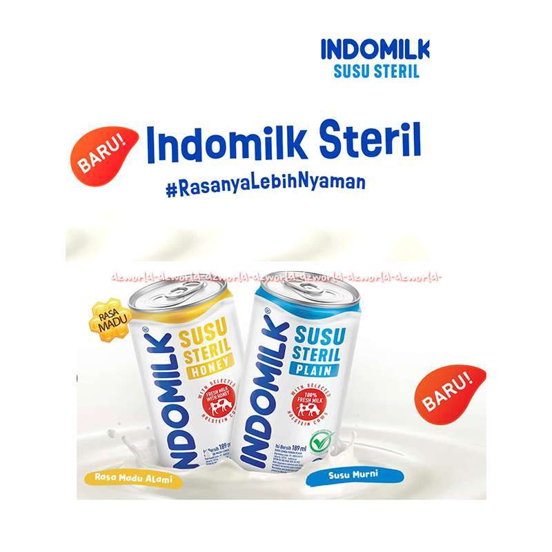 Jual Indomilk Susu Steril Plain Honey 189ml Holstein Cows Susu Uht ...