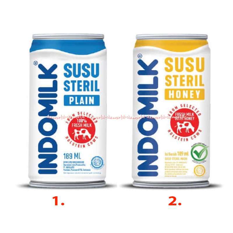 Jual Indomilk Susu Steril Plain Honey 189ml Holstein Cows Susu Uht ...