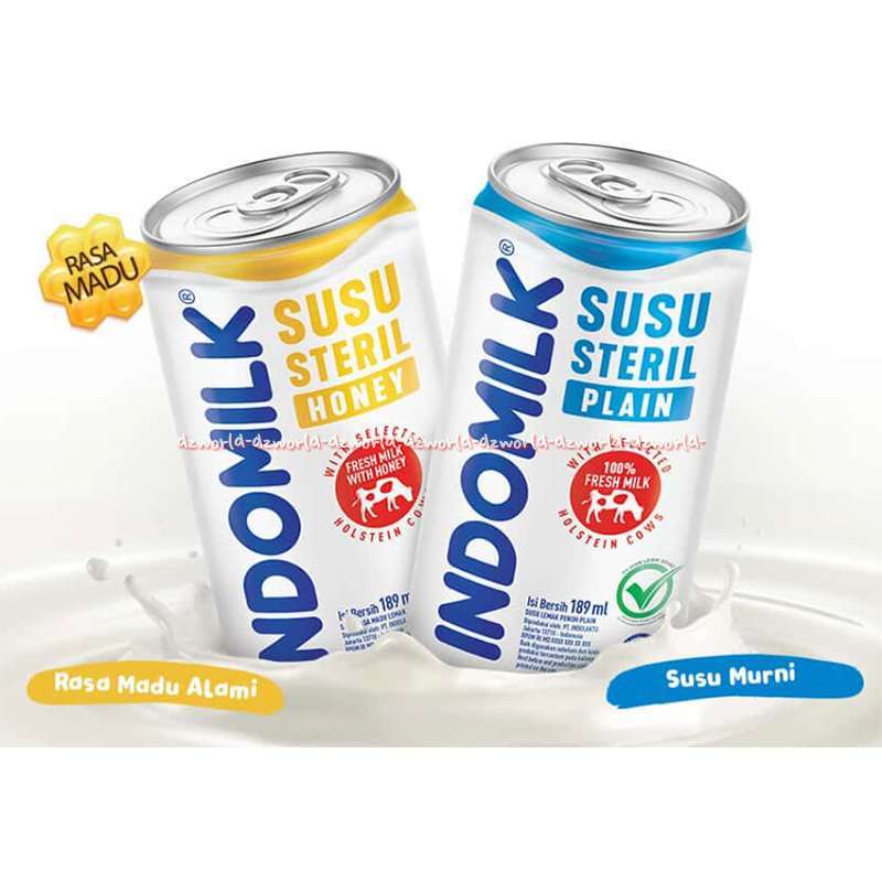 Jual Indomilk Susu Steril Plain Honey 189ml Holstein Cows Susu Uht ...