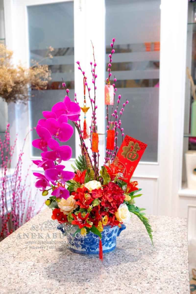 Promo Bunga Pussy Willow Pot Keramik Chinese New Year Pohon Angpao ...