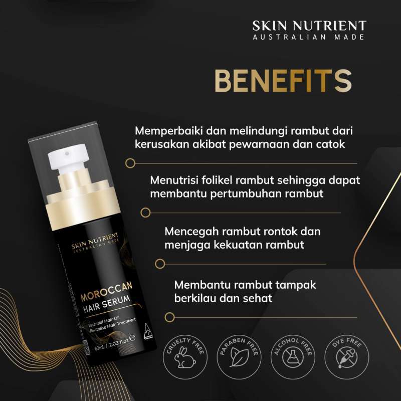 Jual [skin Nutrient] Moroccan Hair Serum 60ml - Hair Repairing Serum & Revitalise Hair ...