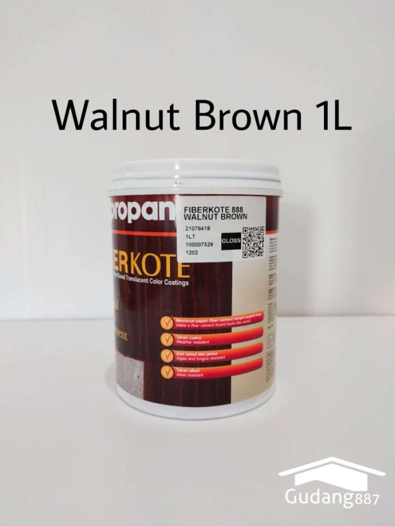 Promo Cat Propan Fiberkote Grc / Walnut Brown Glosy 1l / Lisplank ...