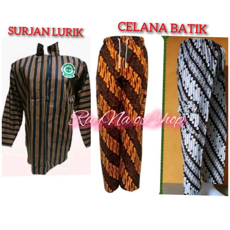 Promo 1 SET SETELAN BAJU SURJAN LURIK PRIA + CELANA BATIK, PAKAIAN TENUN MODERN KLASIK KHAS ...