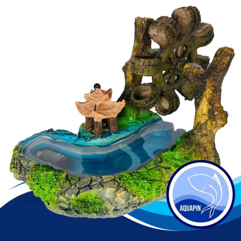 Promo hiasan aquarium kincir pancuran air paludarium tetrarium 122a ...