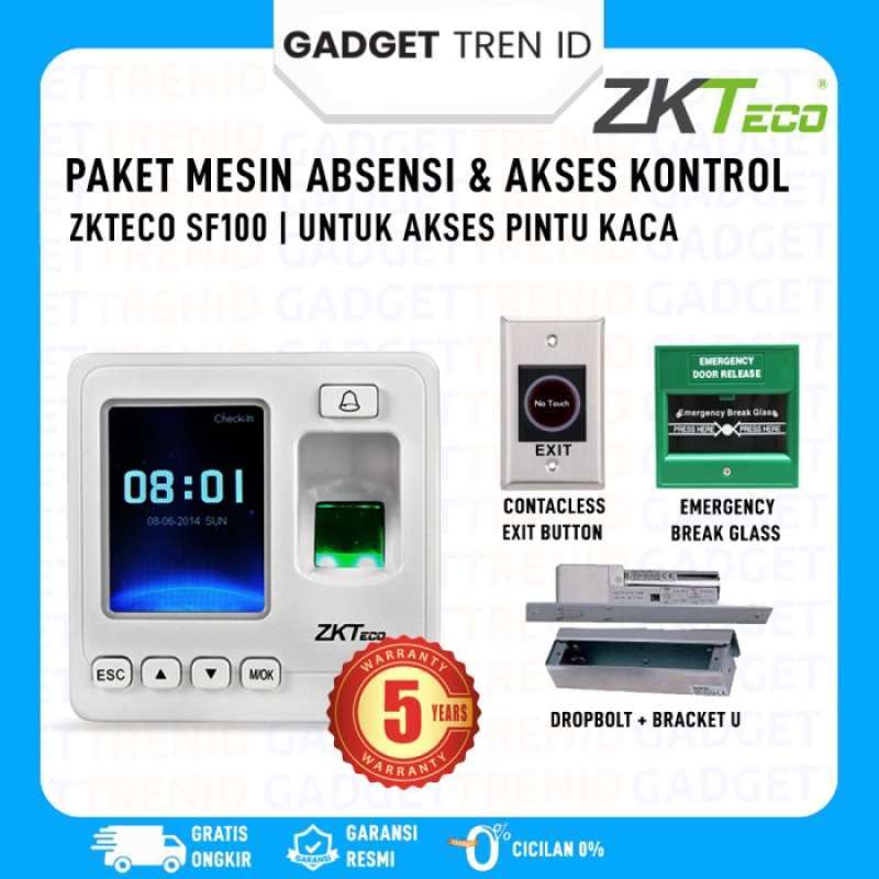 Promo Paket Akses Kontrol & Absensi SF100 Access Pintu Kaca Diskon 33% di Seller Alfira Shop ...