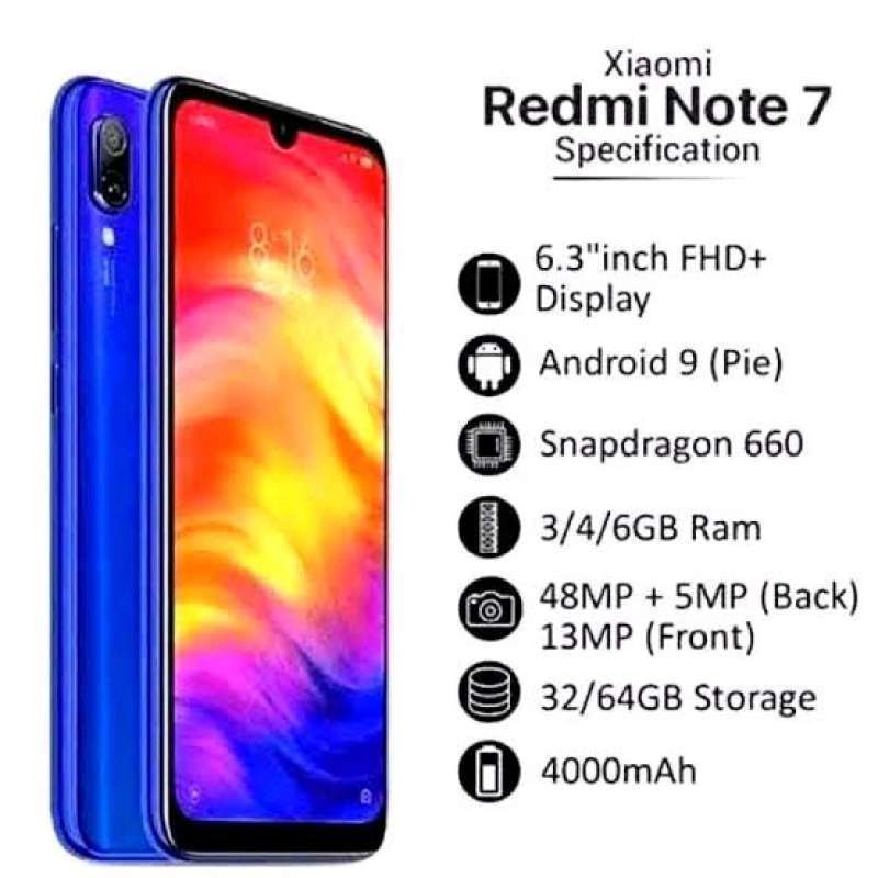 Promo Xiaomi Redmi Note 7 Ram 4GB Internal 64GB Garansi 1 Tahun Diskon ...