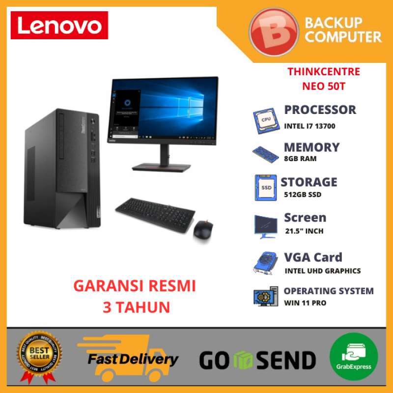 Jual PC LENOVO THINKCENTRE NEO 50t Gen 4 12JDS01100 i7 13700 8GB RAM di Seller BACKUP COMPUTER ...