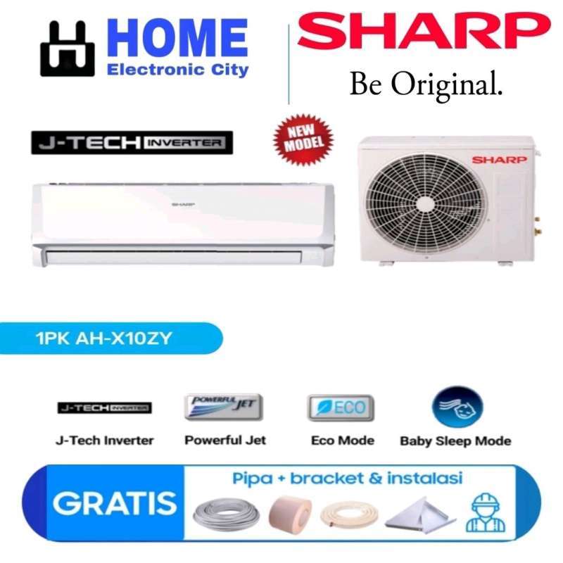 Jual Ac Sharp 1 Pk Ah-x10bey 1 Pk J-tech Inverter Turbo Cooling R32 ...