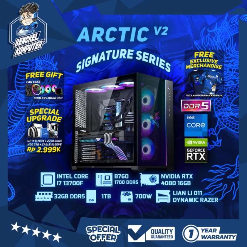 Jual PC SIGNATURE ARCTIC - INTEL I7 13700F RTX 4080 16GB PC GAMING DDR5 ...