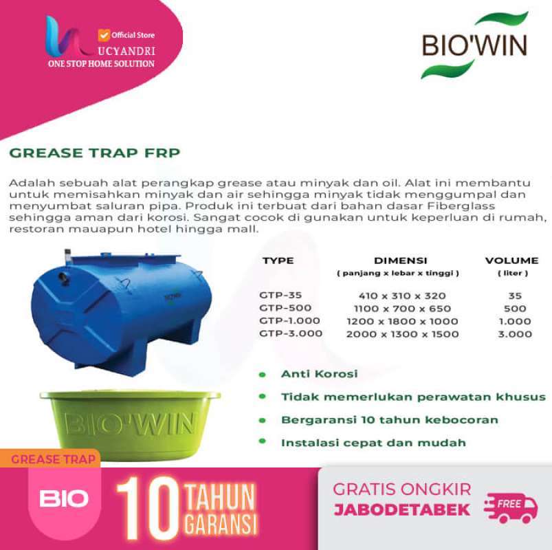 Jual Grease Trap 500 Liter - Perangkap Lemak Minyak / Penyaring Lemak ...