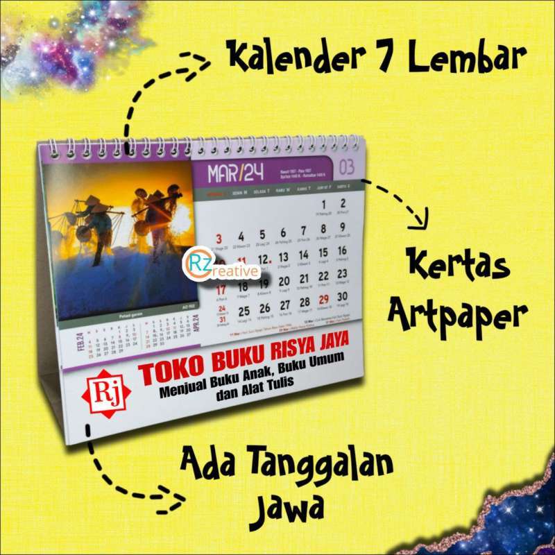 Jual Kalender Meja Custom Sablon Tahun 2024 (Minimal Order 50 PCS) - 1 ...