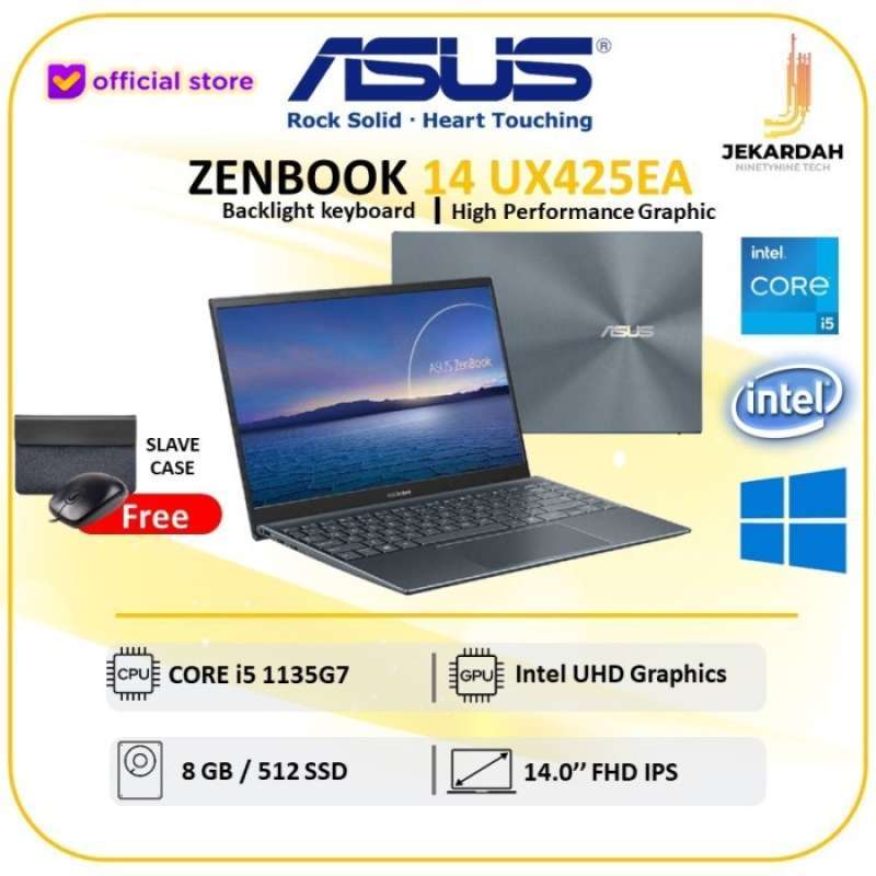 Jual Promo Asus Zenbook 14 Ux425Ea I5 1135G7 8Gb 512Gb Ssd Iris Xe10 ...
