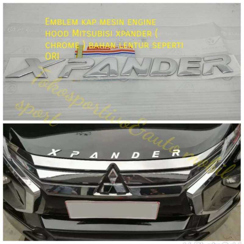 Promo Emblem Logo Huruf Kap Mesin Mitsubishi Xpander Krome Engine Hood ...
