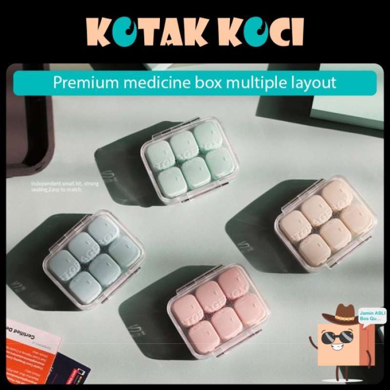 Jual Premium Medicine Box Multiple Layout Tempat Obat Vitamin - Hijau ...