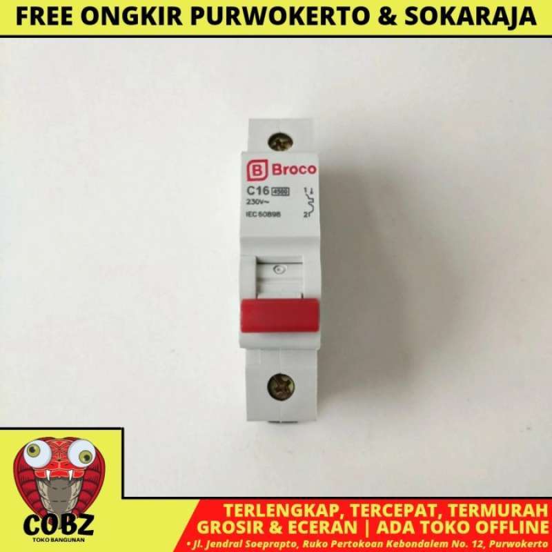Jual 16 A / BROCO MCB PEMUTUS ARUS SEKRING LISTRIK 1 PHASE di Seller COBZ Indonesia - Purwokerto ...