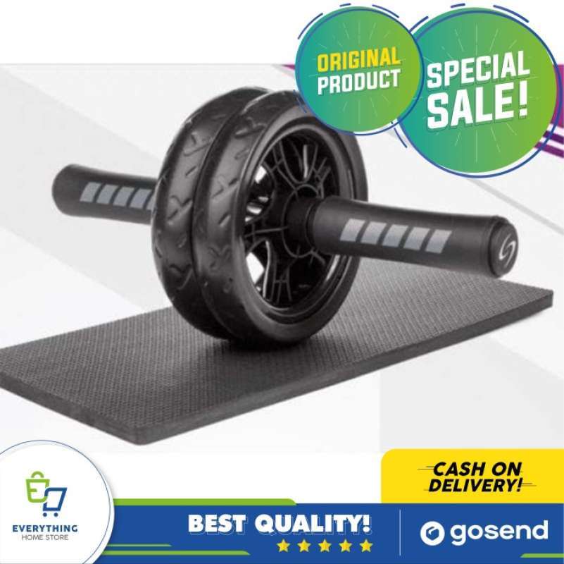 Promo AB WHEEL/AB ROLLER/DOUBLE WHEEL/ALAT SIT UP/ALAT GYM FREE MATRAS ...